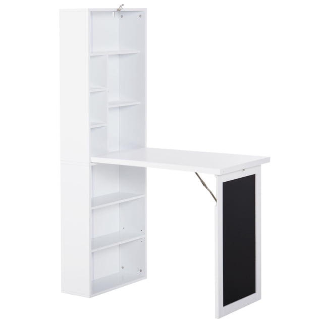HOMCOM Foldable Student Study Table - Home Office Writing Desk with ...