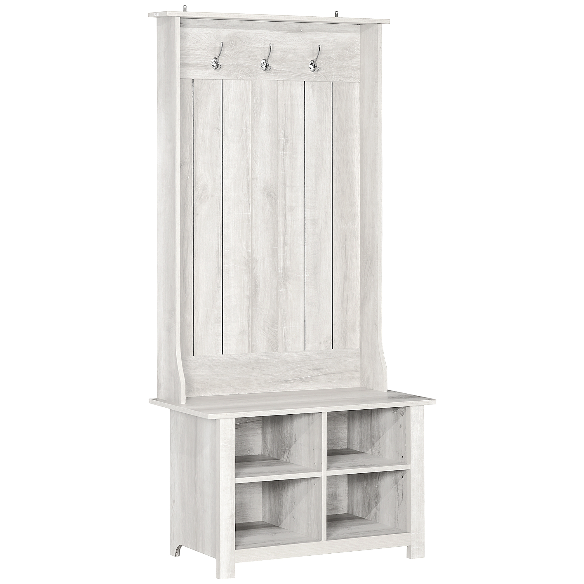 72" 3-Tier White Tower Shoe/Coat Rack Plus Mirror - Walmart.com