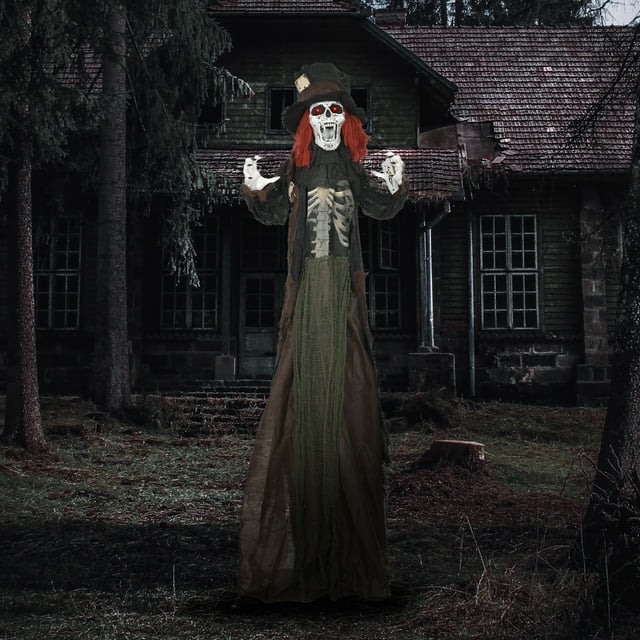 HOMCOM Halloween Zombie Animatronic Prop with Light Up Eyes - Walmart.com