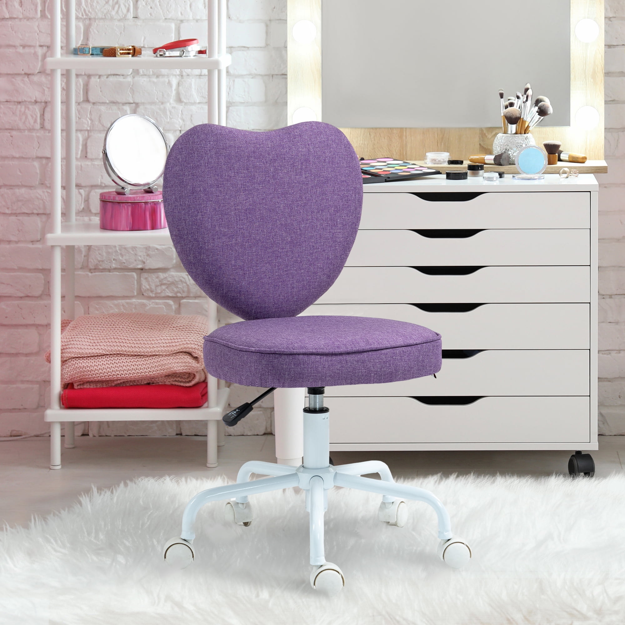 HOMCOM Heart Love Shaped Back Design Office Chair with Adjustable ...
