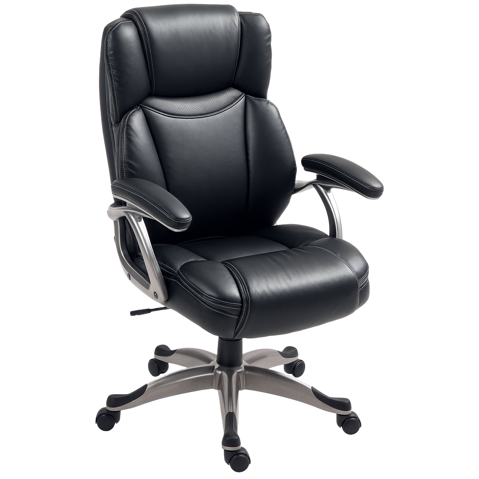 HOMCOM High Back Office Chair, Tilting Swivel Computer Chair, Black ...