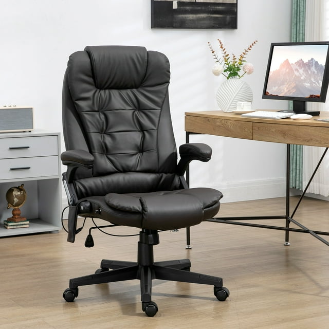 HOMCOM High-Back Massage Office Chair, Heated Reclining Computer Chair ...