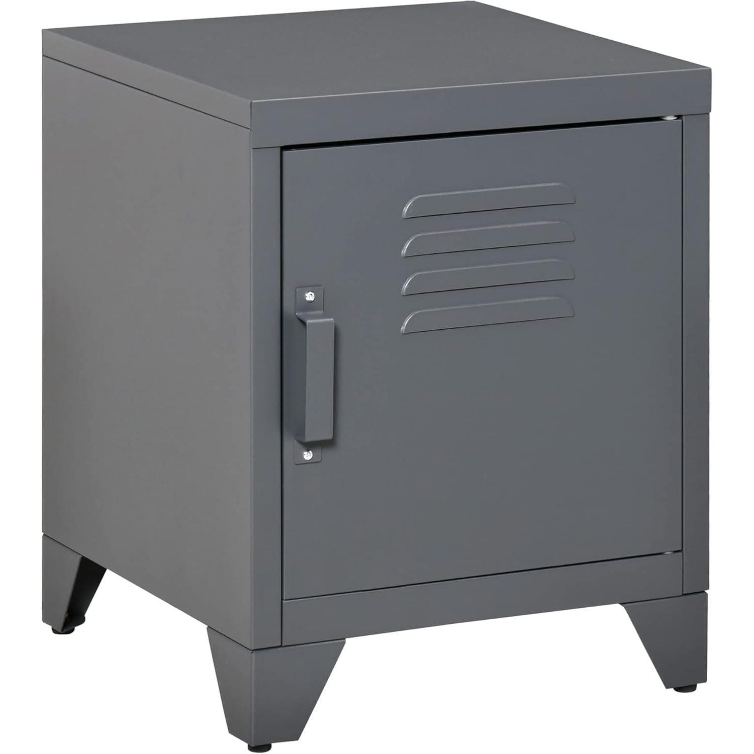 HOMCOM Industrial End Table, Living Room Side Table with Locker-Style ...