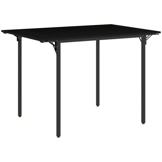 HOMCOM Industrial Folding Dining Table, Drop Leaf Table, Black ...