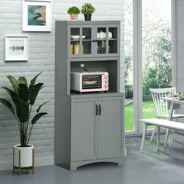 RichYa Kitchen Hutch Storage Cabinet, Freestanding Kitchen Pantry with ...