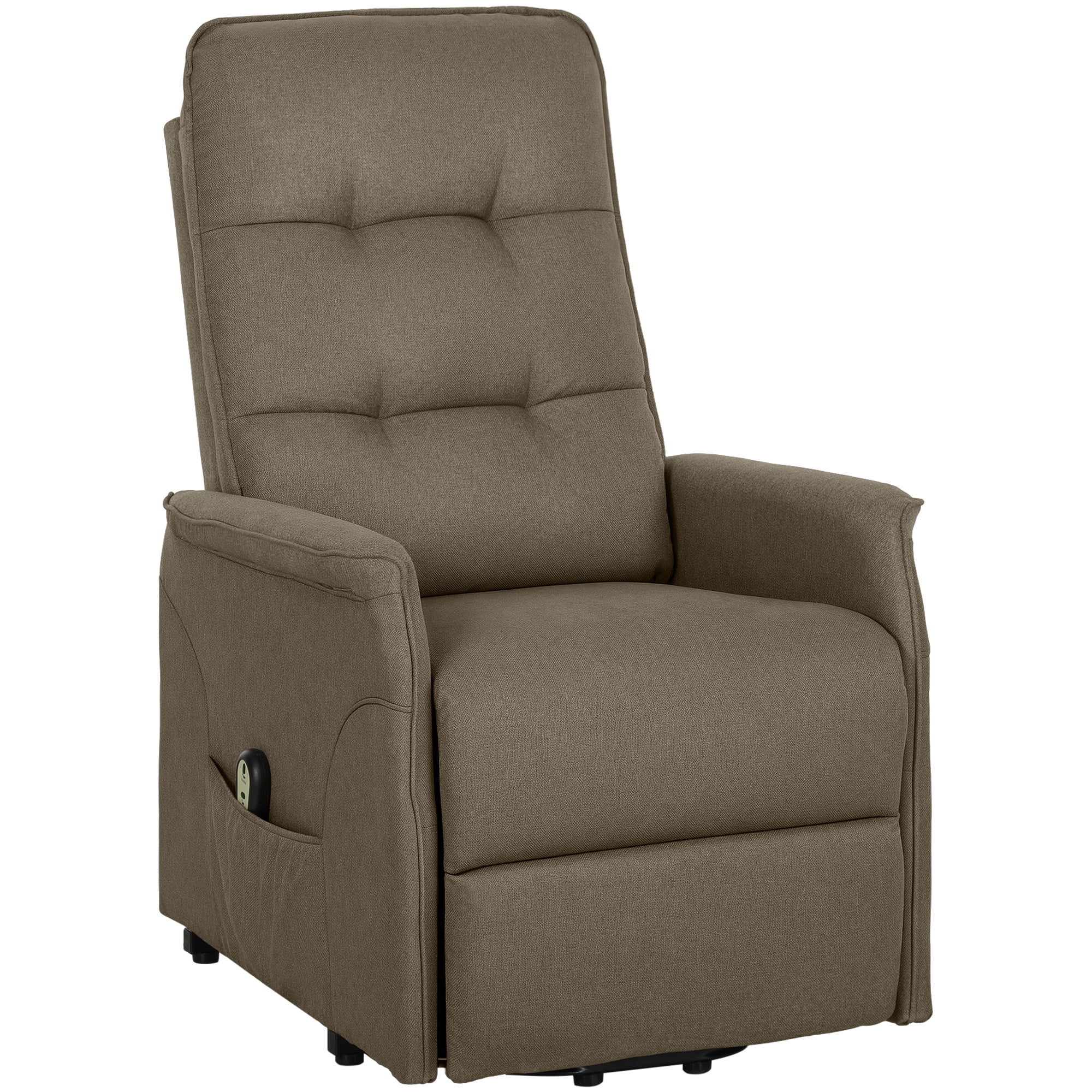 HOMCOM Lift Recliner Chair, Power Lift Sofa with Quick Assembly, Brown ...