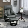 HOMCOM Reclining Massage Chair with Footstool, 360° Swivel, Gray ...