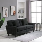 "HOMCOM Modern 3-Seater Plush Sofa, 78"" Thick Padded Couch with 2 ...