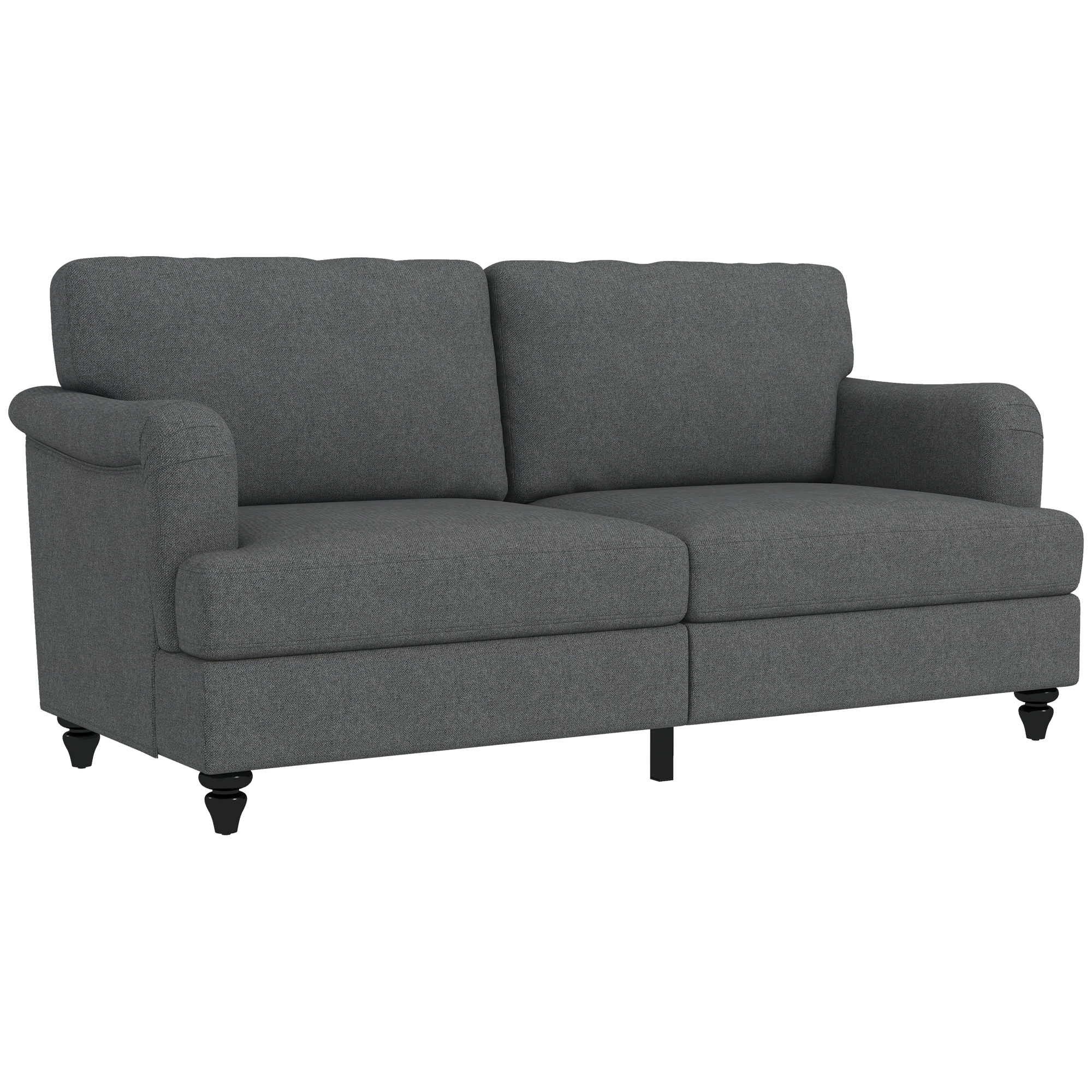 HOMCOM Modern 3-Seater Sofa for Bedroom, 71" Linen Fabric Couch with ...