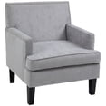 HOMCOM Living Room Armchair, Modern Accent Chair with Velvet Finish ...