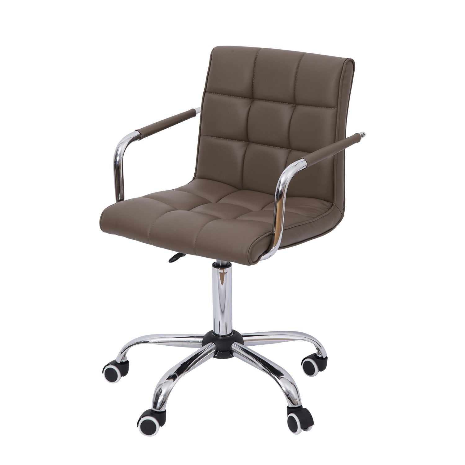 HOMCOM Modern Computer Desk Office Chair with Upholstered PU Leather ...
