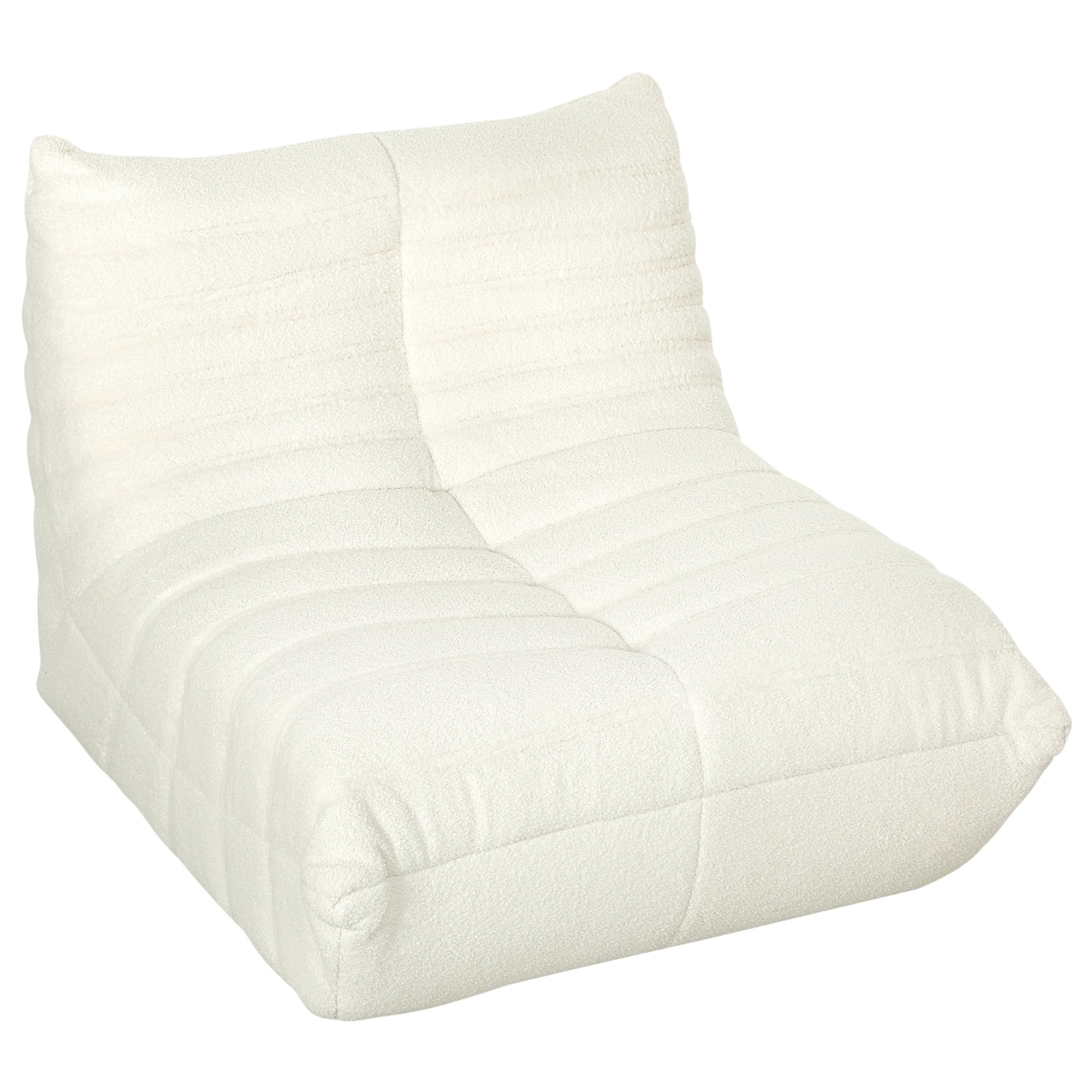 HOMCOM Bean Bag Chair for Adults, Giant Fireside Chair, Cream White ...