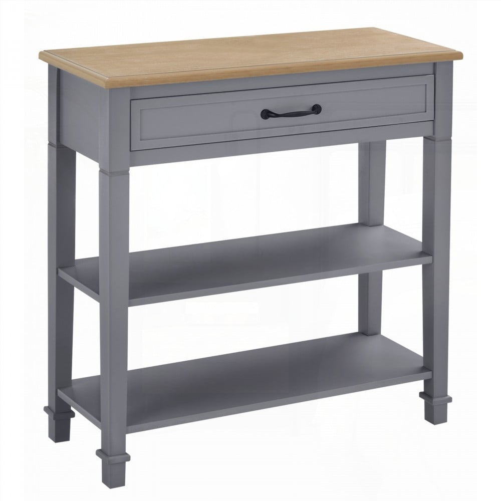 HOMCOM Modern Sofa Console Table | Sturdy Build & Large Storage | Grey ...