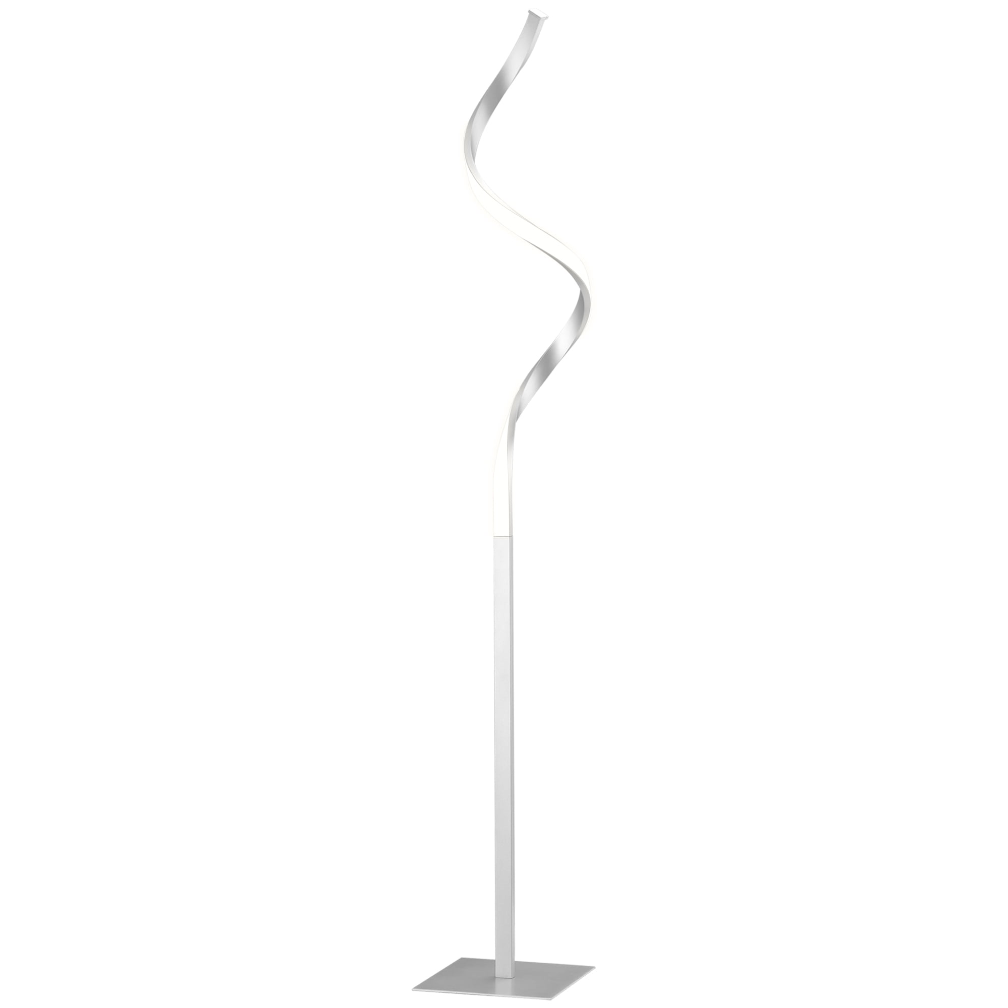 HOMCOM Modern Spiral Floor Lamp, LED Standing Lamp Warm White with ...