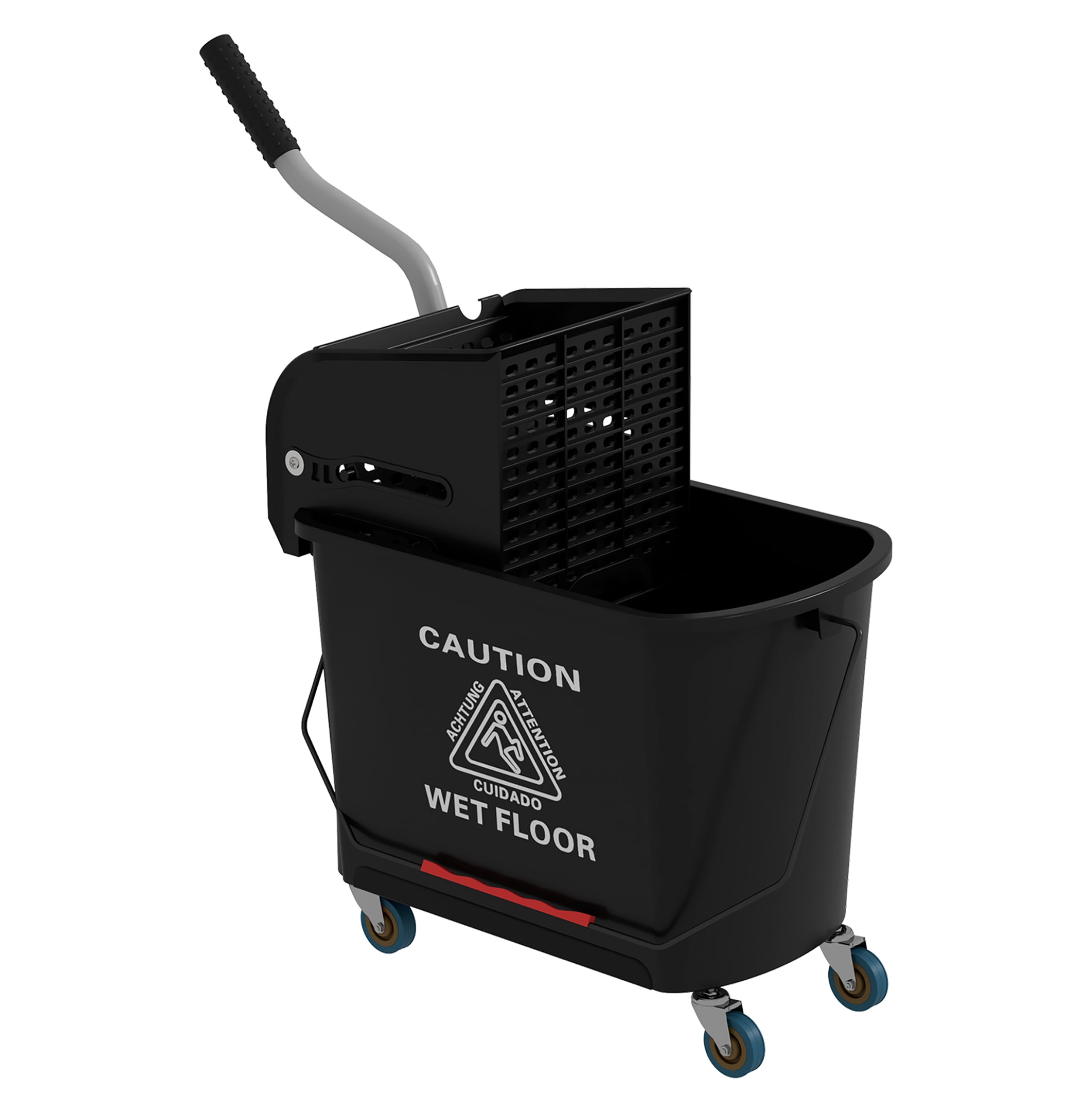 HOMCOM Mop Bucket with Wringer - 21 Quart Rolling Mop Bucket with ...