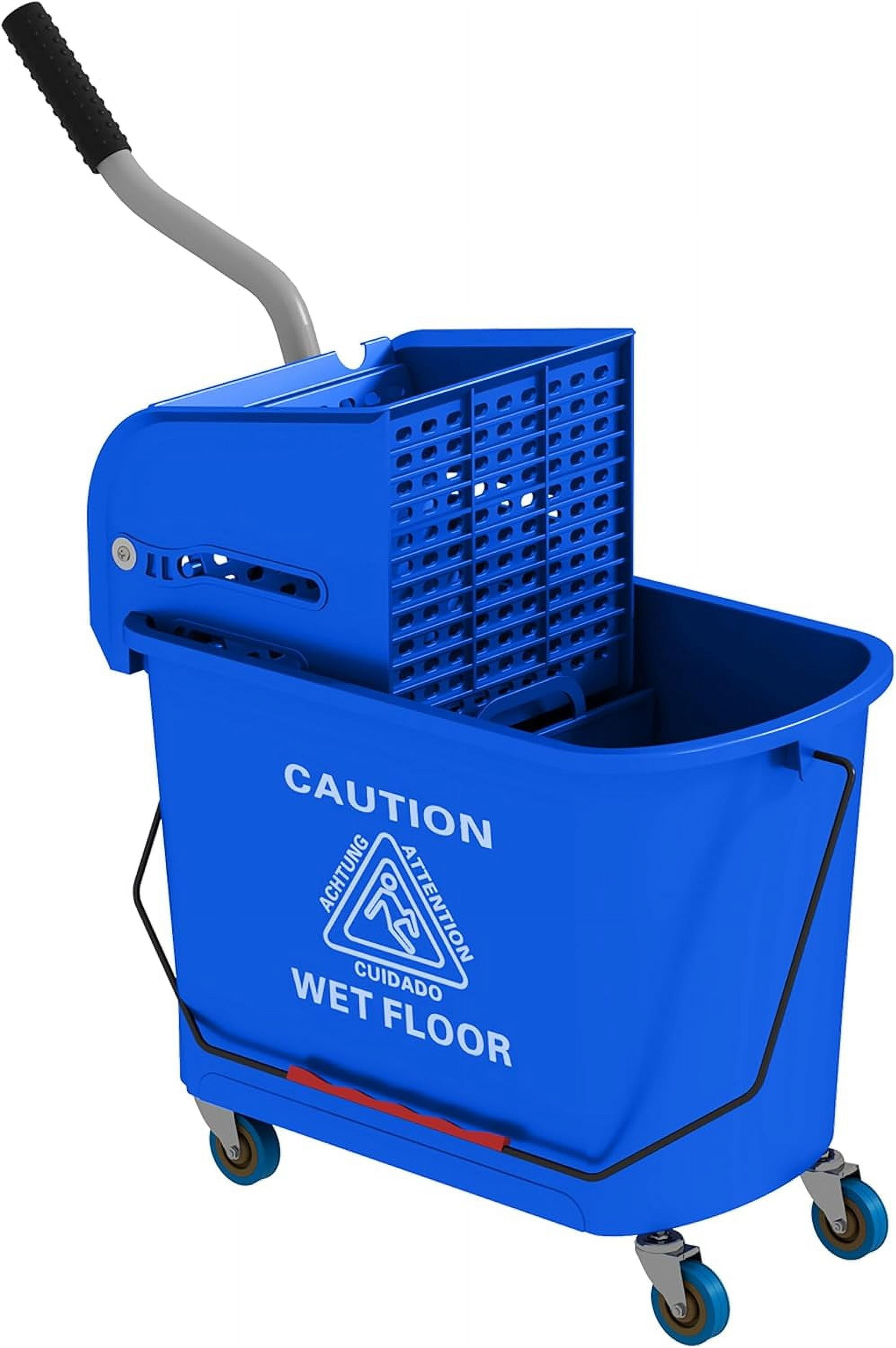 HOMCOM Mop Bucket with Wringer on Wheels for Floor Cleaning, 21 Quart ...