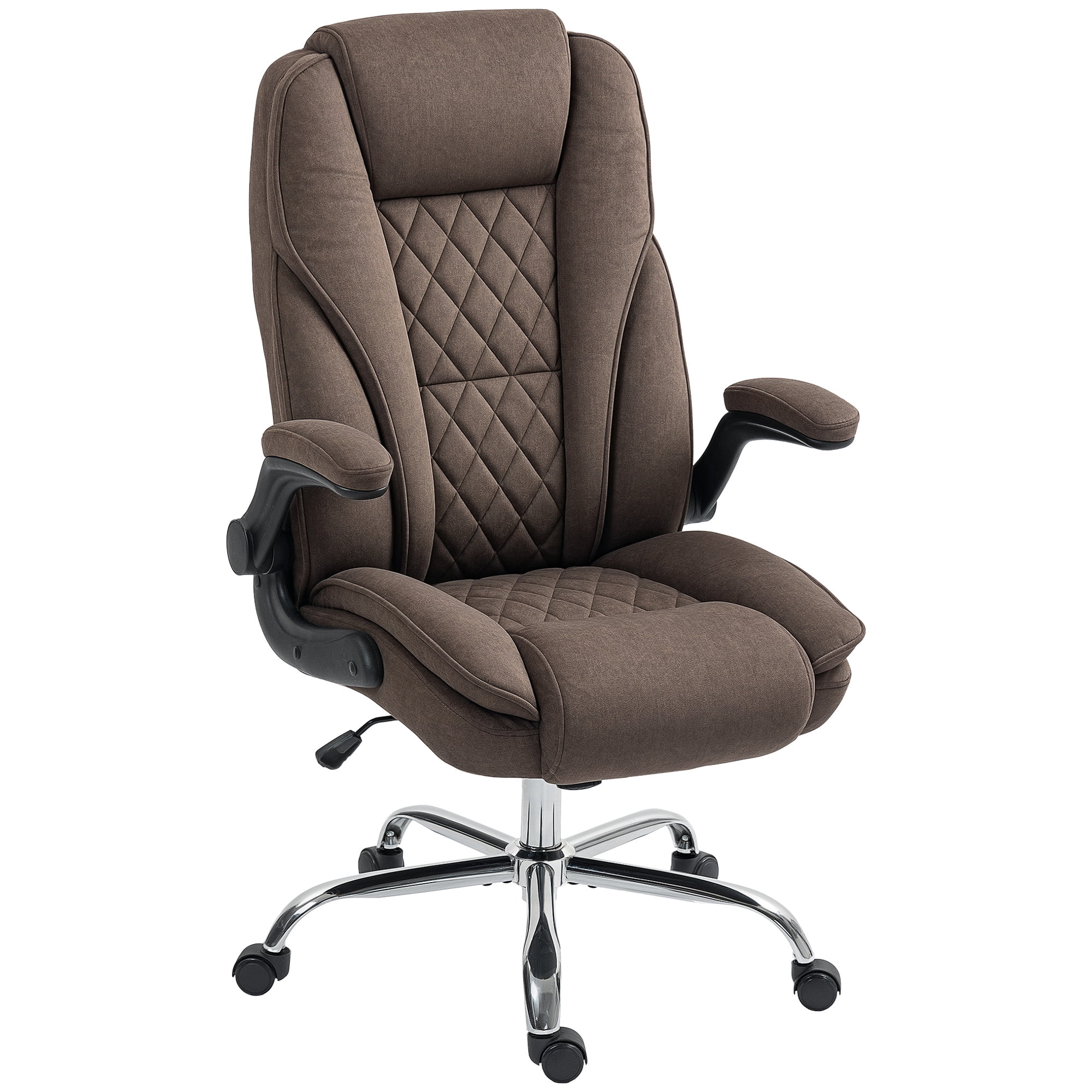 HOMCOM Office Chair, Computer Desk Chair with Flip-up Armrest, Dark ...