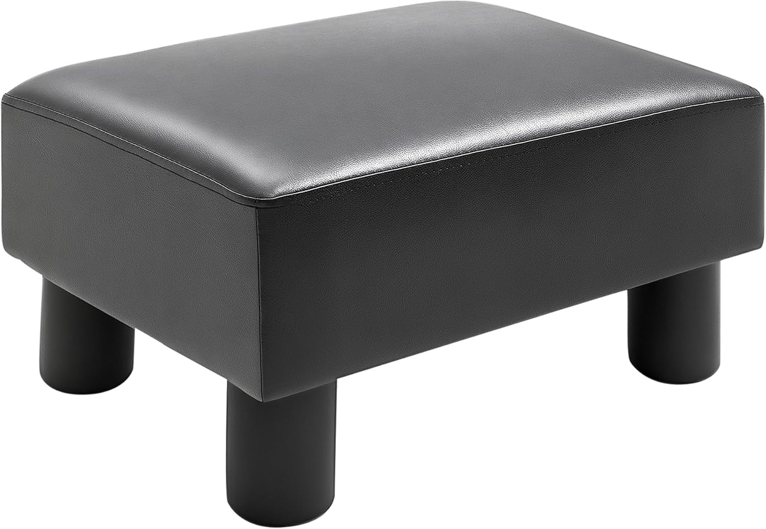 HOMCOM Ottoman Foot Rest, Small Foot Stool with Faux Leather Upholstery ...