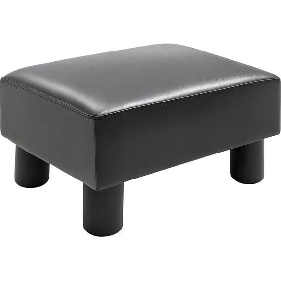 HOMCOM Ottoman Foot Rest, Small Foot Stool with Faux Leather Upholstery ...