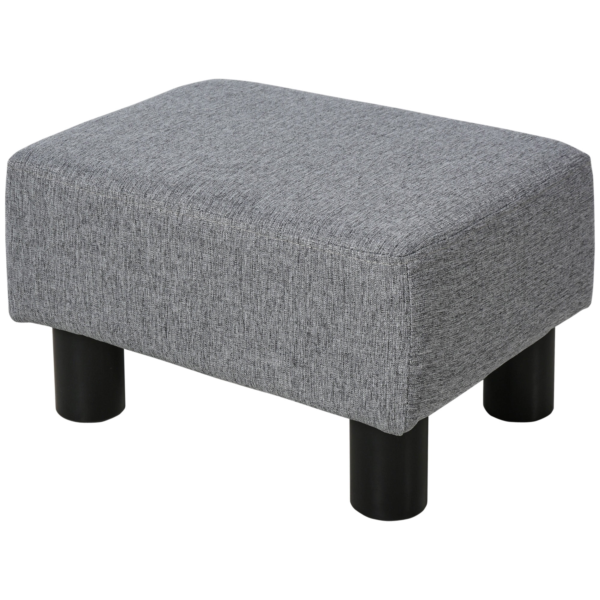 HOMCOM Ottoman Foot Rest, Small Foot Stool with Linen Fabric Upholstery ...