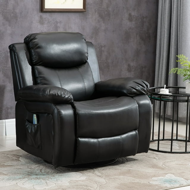 Homcom Pu Leather Massage Recliner Swivel Rocker Sofa With Remote