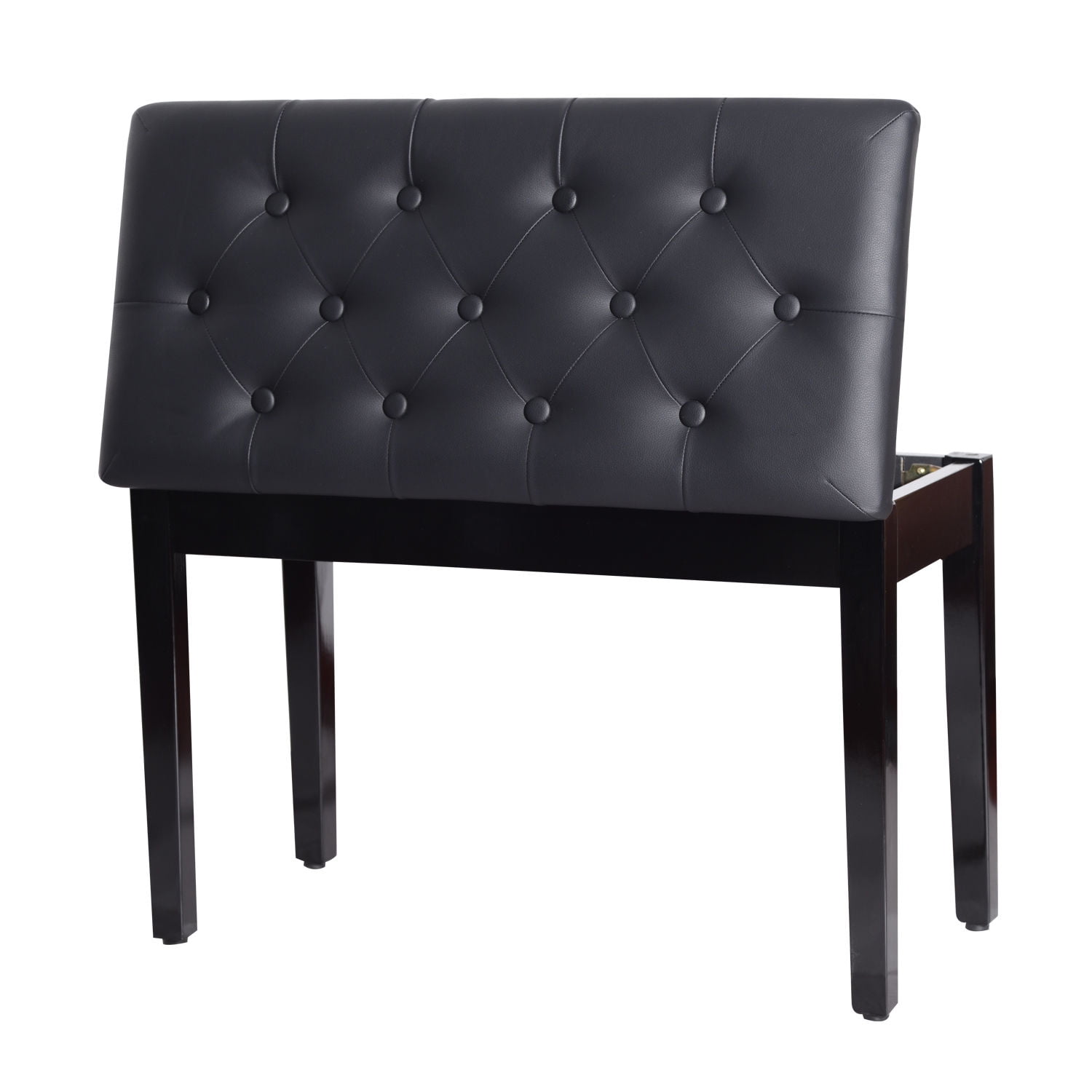 HOMCOM PU Leather Piano Bench Padded Double Duet Storage Upholstered ...
