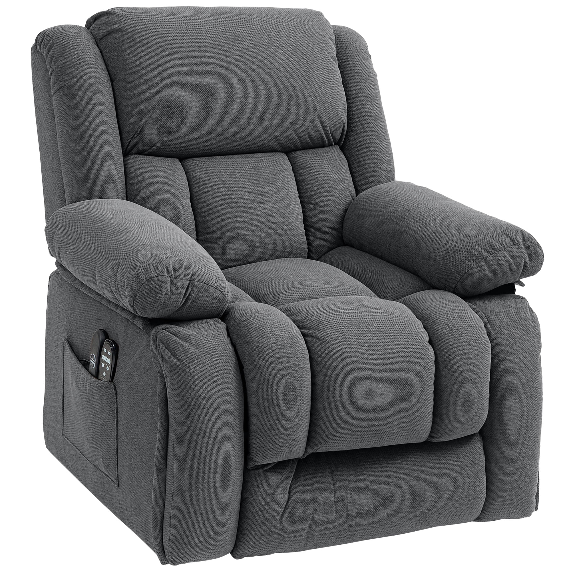 HOMCOM Power Lift Recliner Chair with Vibration Massage and Heat, Gray ...