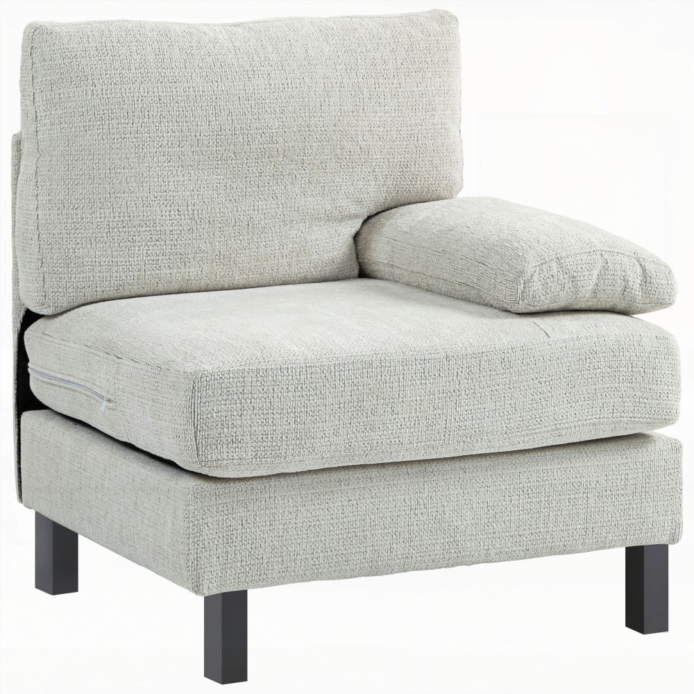 Modern Cream White Modular Sectional Sofa with Wood Legs and Pocket ...