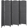 HOMCOM Room Divider, 6 Panel Folding Privacy Screen, 5.6' Tall ...
