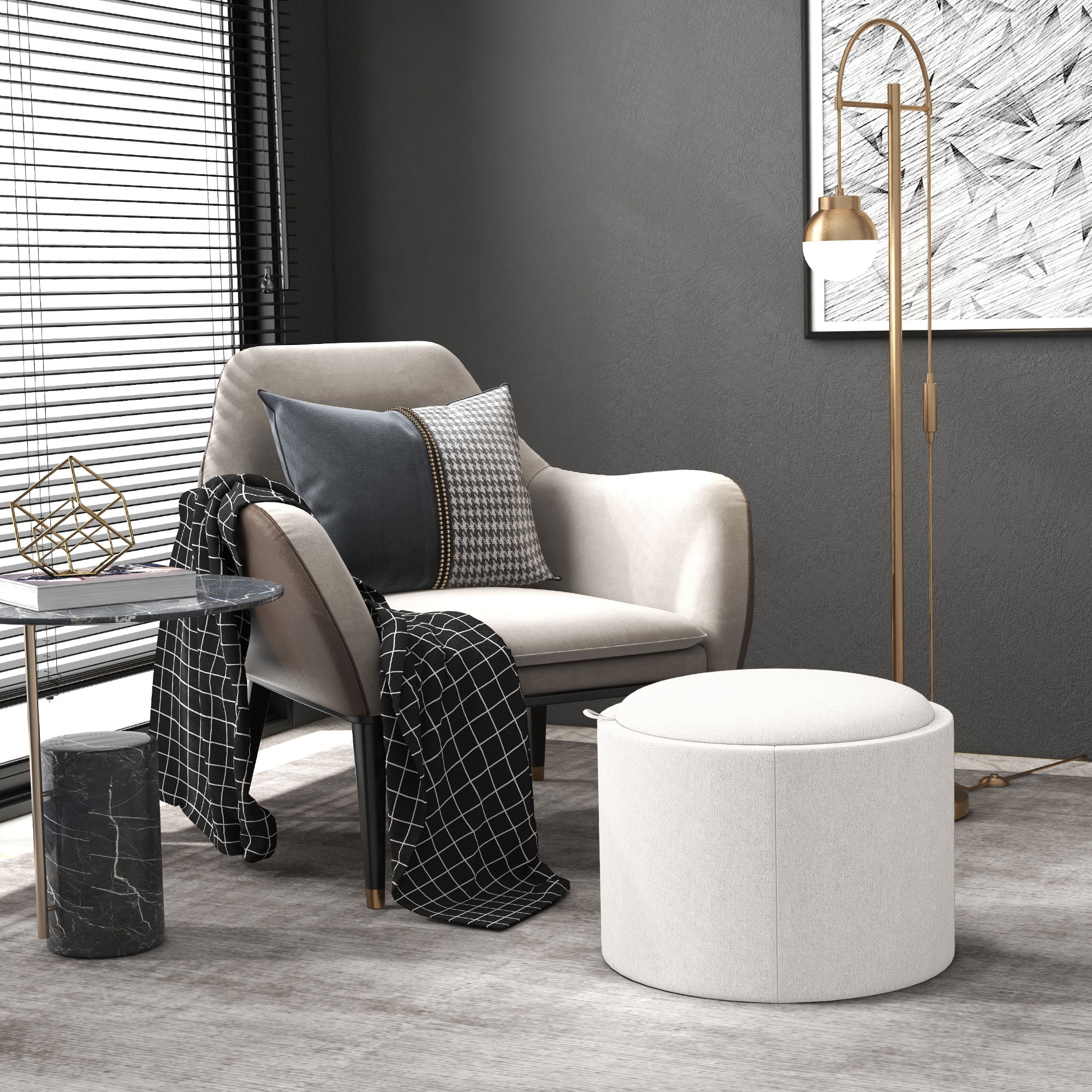 HOMCOM Storage Ottoman Coffee Table with Flip Top Tray and Hidden Space ...