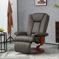 HOMCOM Swivel Recliner Chair w/ Footrest, PU Leather Reclining Chair ...