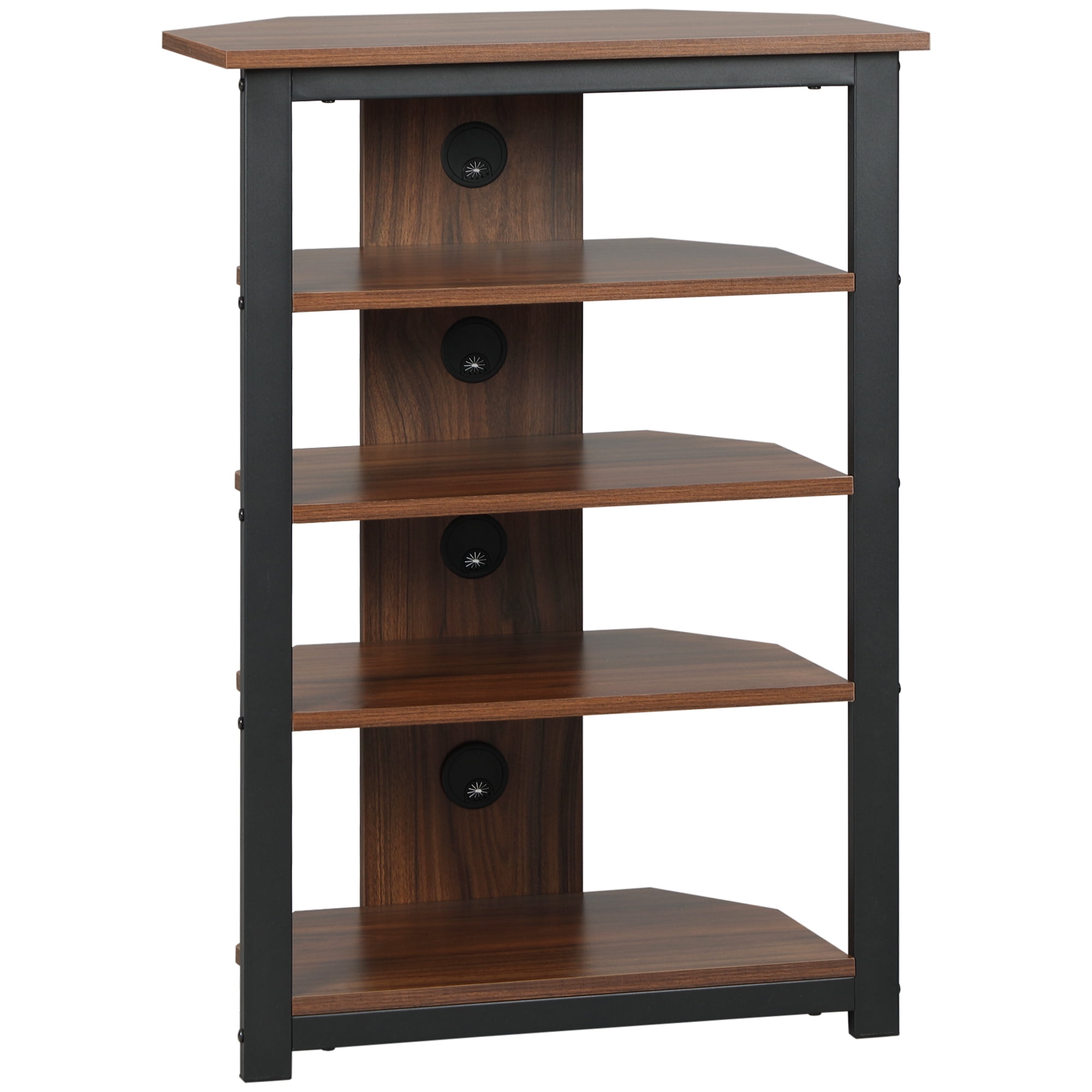 HOMCOM TV Stand, AV Media Stand, Corner Audio Tower with Storage ...