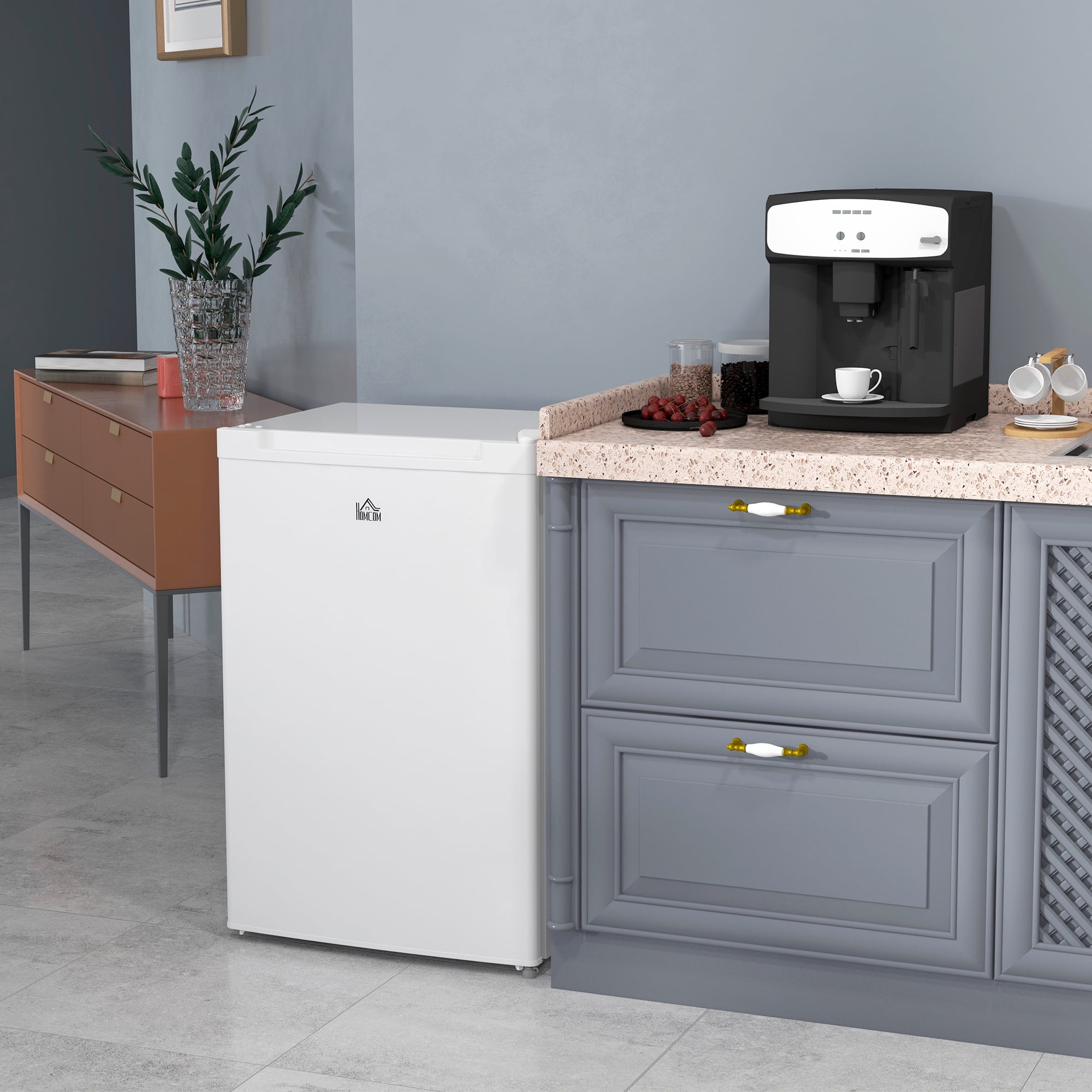 HOMCOM Compact 3 Cu Ft Upright Mini Freezer w/Reversible Door, Small ...