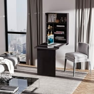 Costway Home Office Study Wall Mounted Writing Desk with Storage, Fold ...