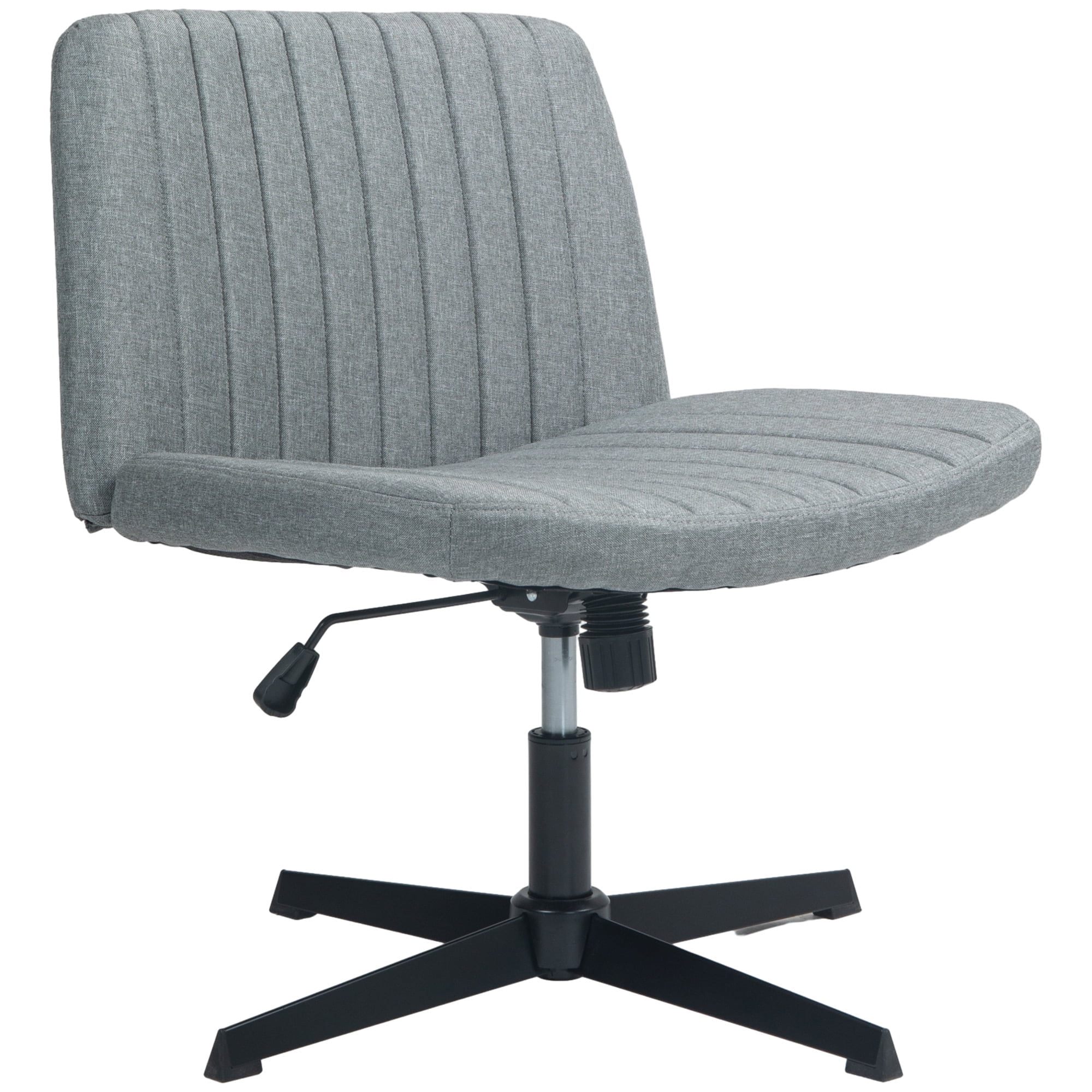 HOMCOM Wide Office Chair, Armless Office Desk Chair, Computer Fabric ...