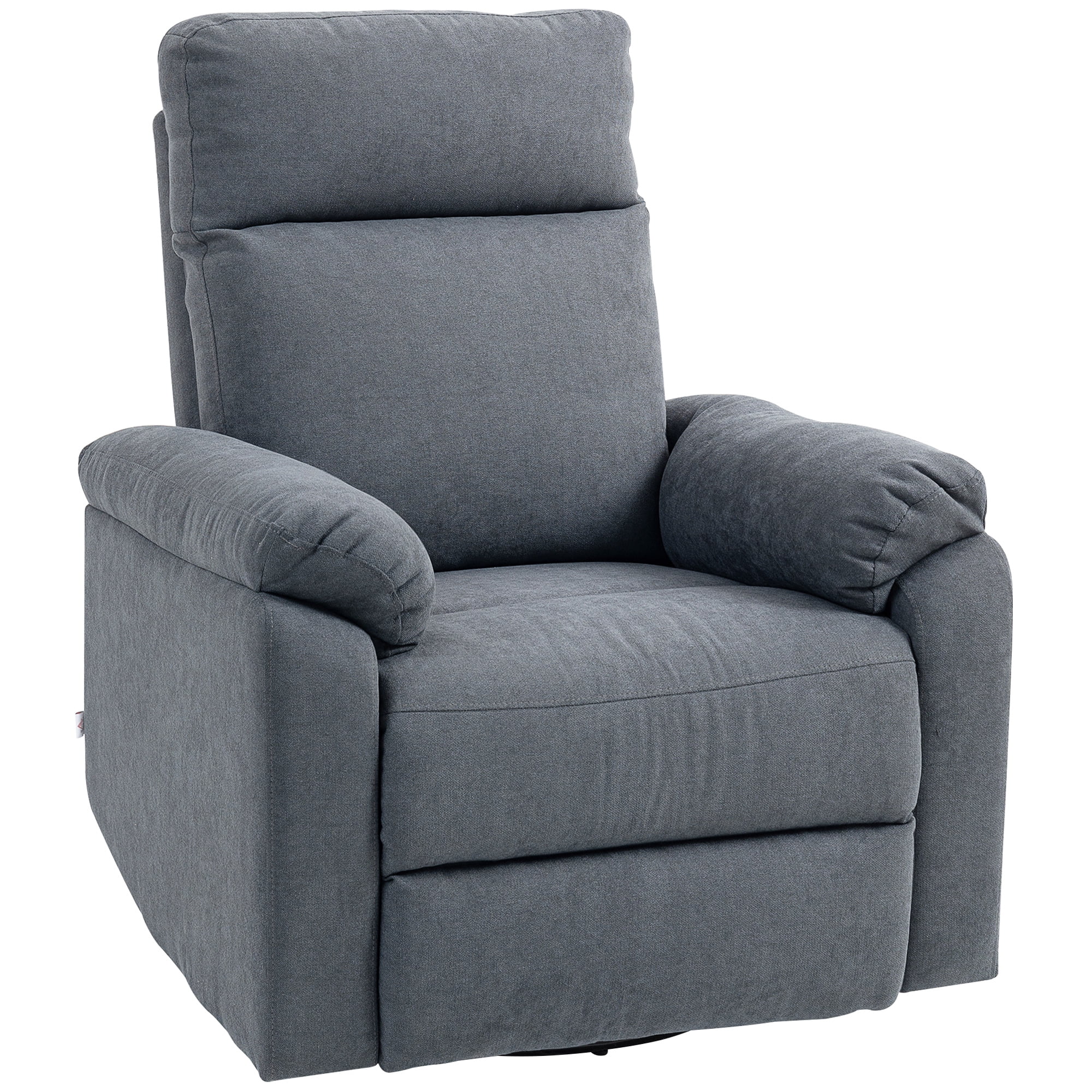 HOMCOM Wide Swivel Rocker Recliner, Overstuffed Reclining Sofa, Gray ...