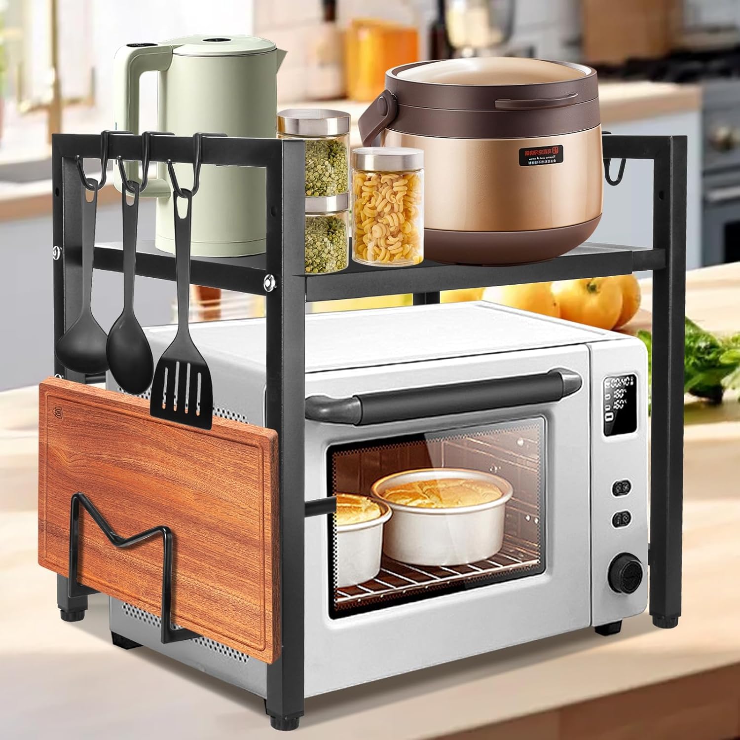 HOME CUBE 1 Tier Microwave Oven Stand For Kitchen Expandable Microwave ...