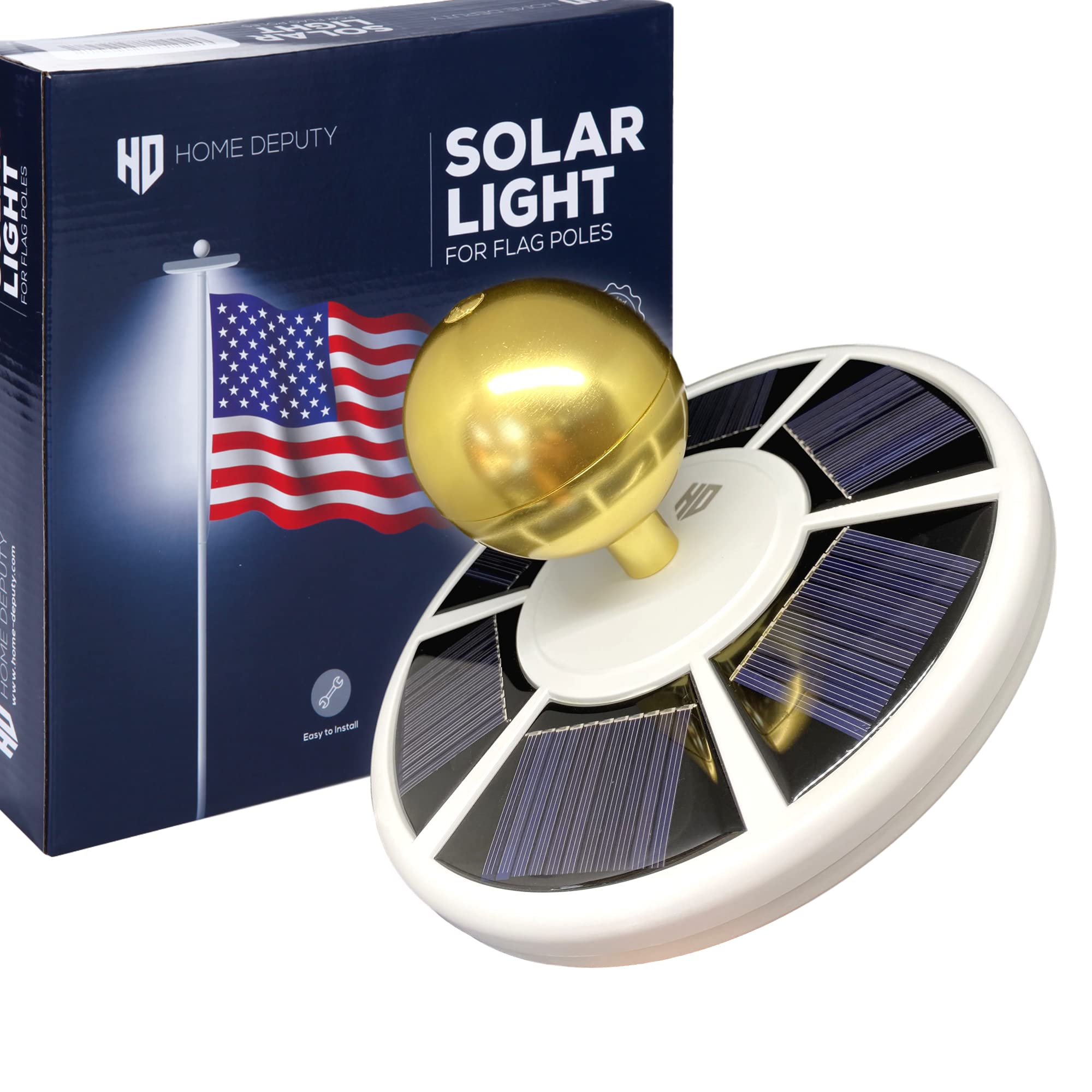 HOME DEPUTY Solar Flag Pole Light - 111 LED - Brightest Outdoor ...