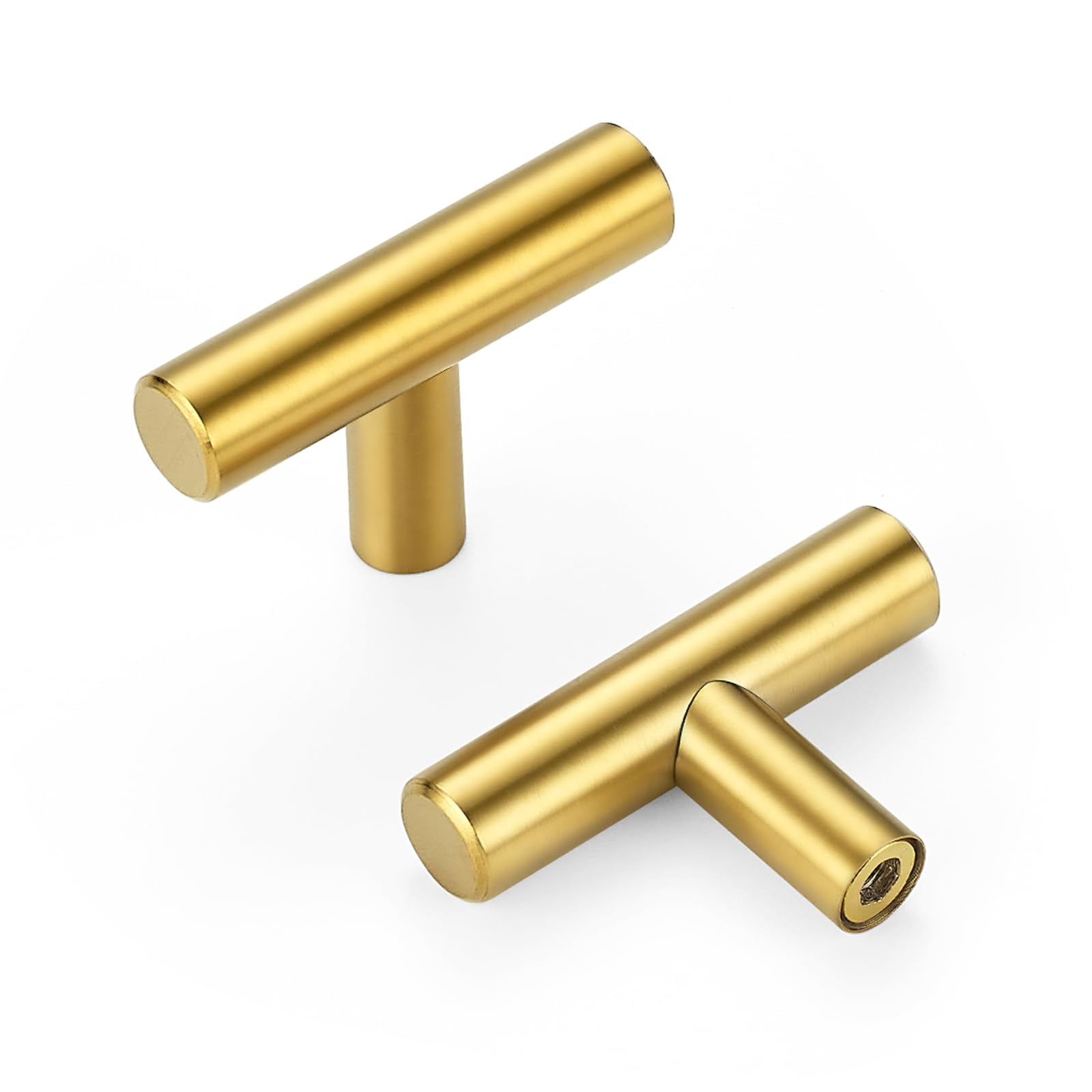 HOME EDIT 10 Pack Gold Cabinet Knobs 2 Inch - Brushed Brass Drawer ...