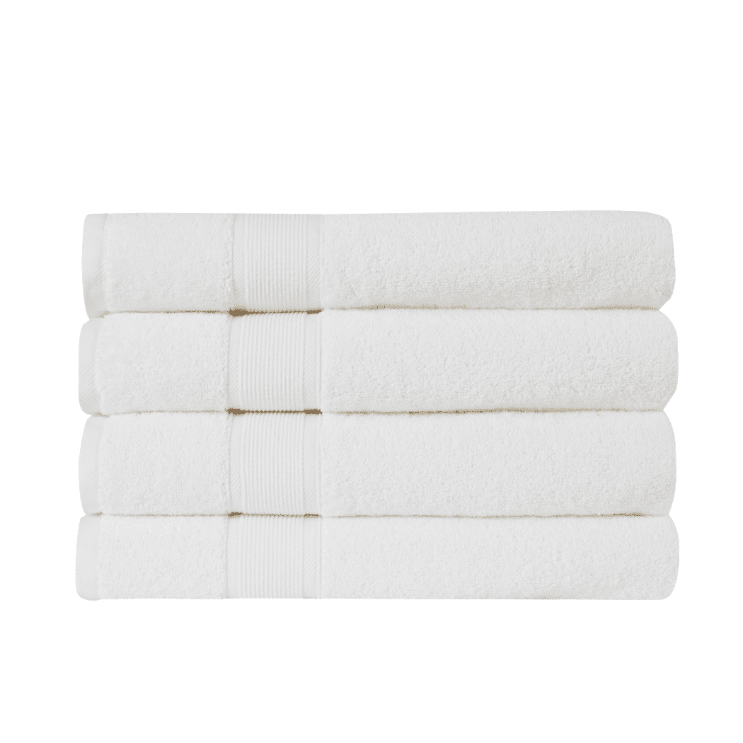 HOME ESSENTIALS 100% Cotton Luxury Turkish Bath Towels Set of 4, 600 GSM Super Absorbent Towels ...