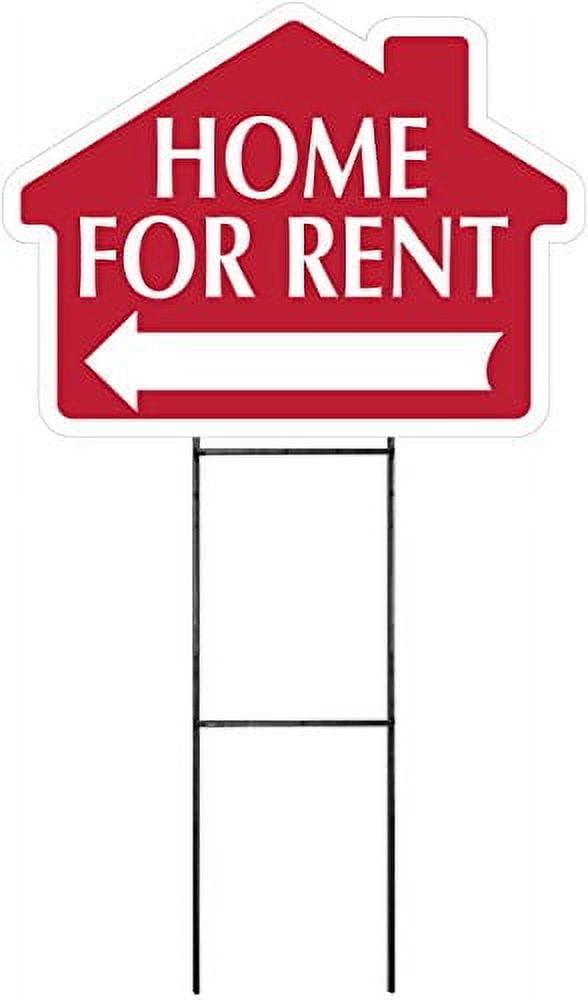 HOME FOR RENT Sign with Arrow - House Shape Corrugated Sign INCLUDES 24 ...