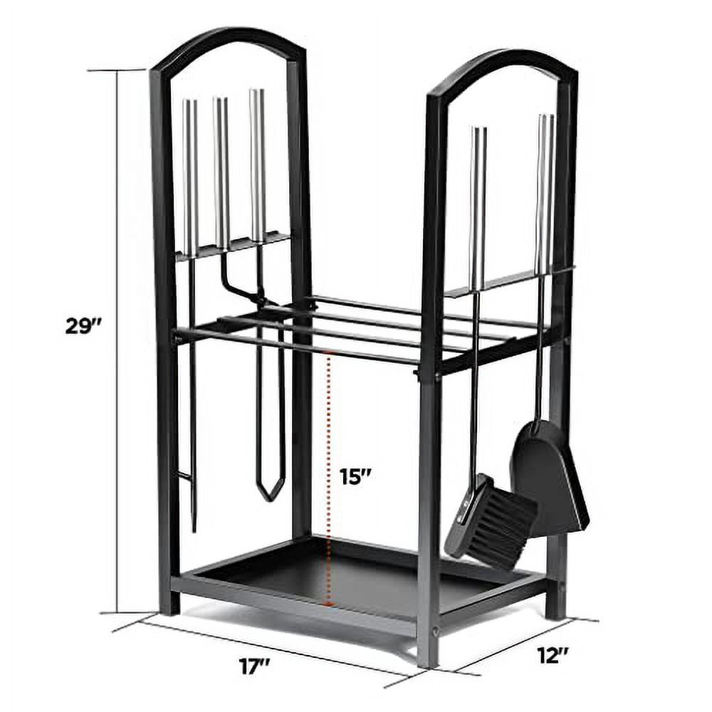 HOME IT Firewood Rack Indoor Outdoor - 2-Tier Firewood Holder with ...