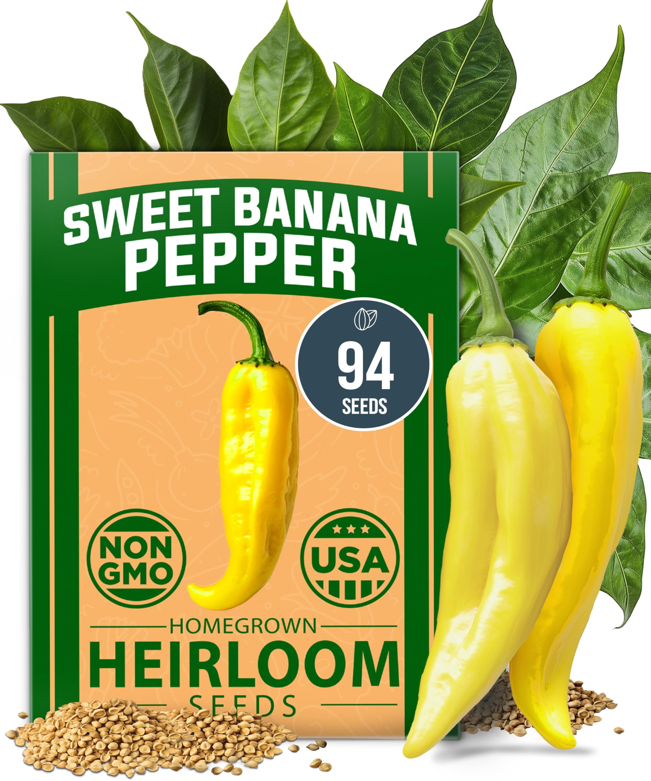 HOME GROWN Banana TWE5 Pepper Seeds Pack - 94 𝗡𝗢𝗡-𝗚𝗠𝗢 𝗨𝗦𝗔-𝗦𝗢𝗨𝗥𝗖𝗘𝗗 ...