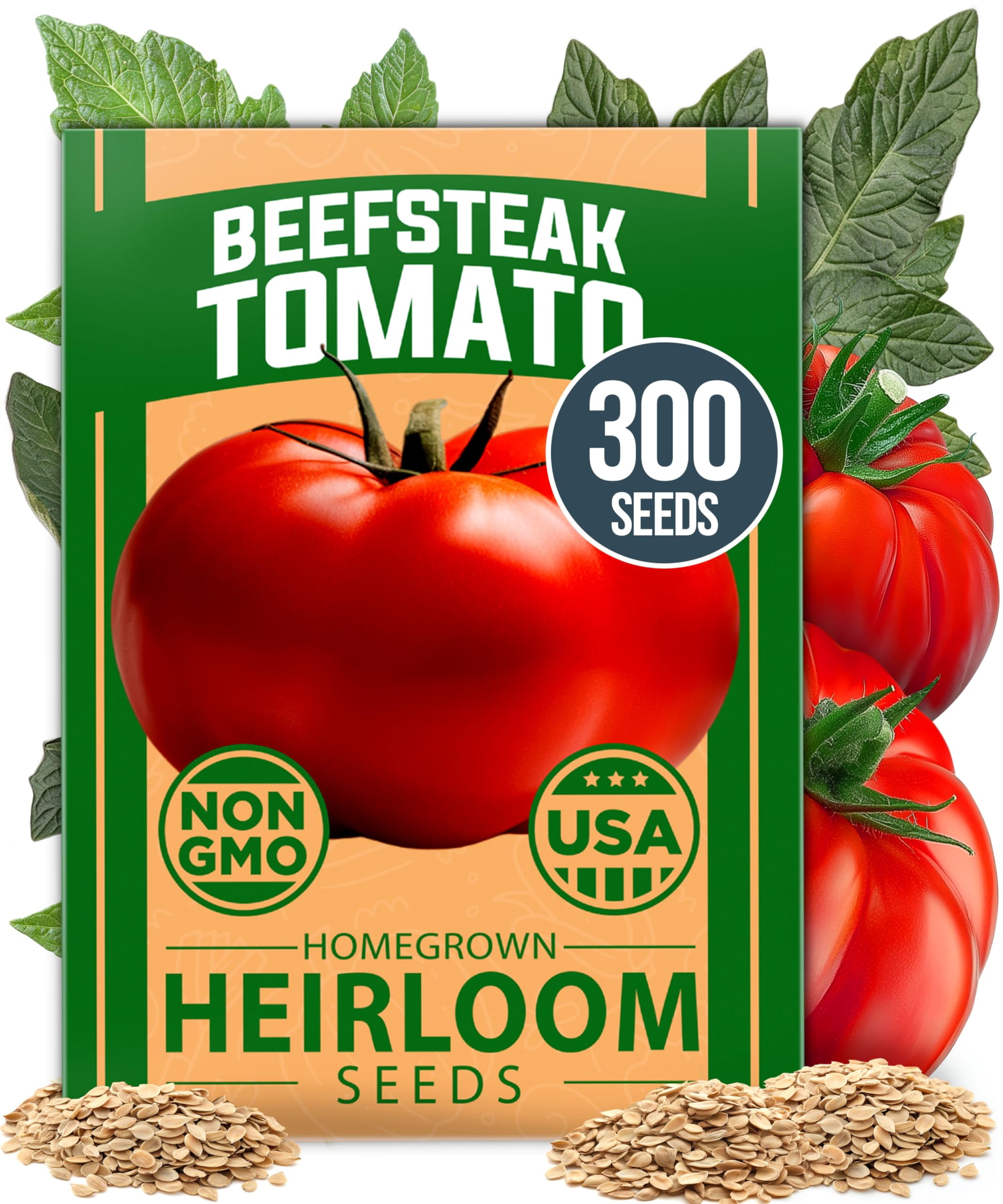 HOME GROWN Beefsteak Tomato Seed Pack SMR- 300 Tomato Seeds for Planting Outdoors - High-Yield ...