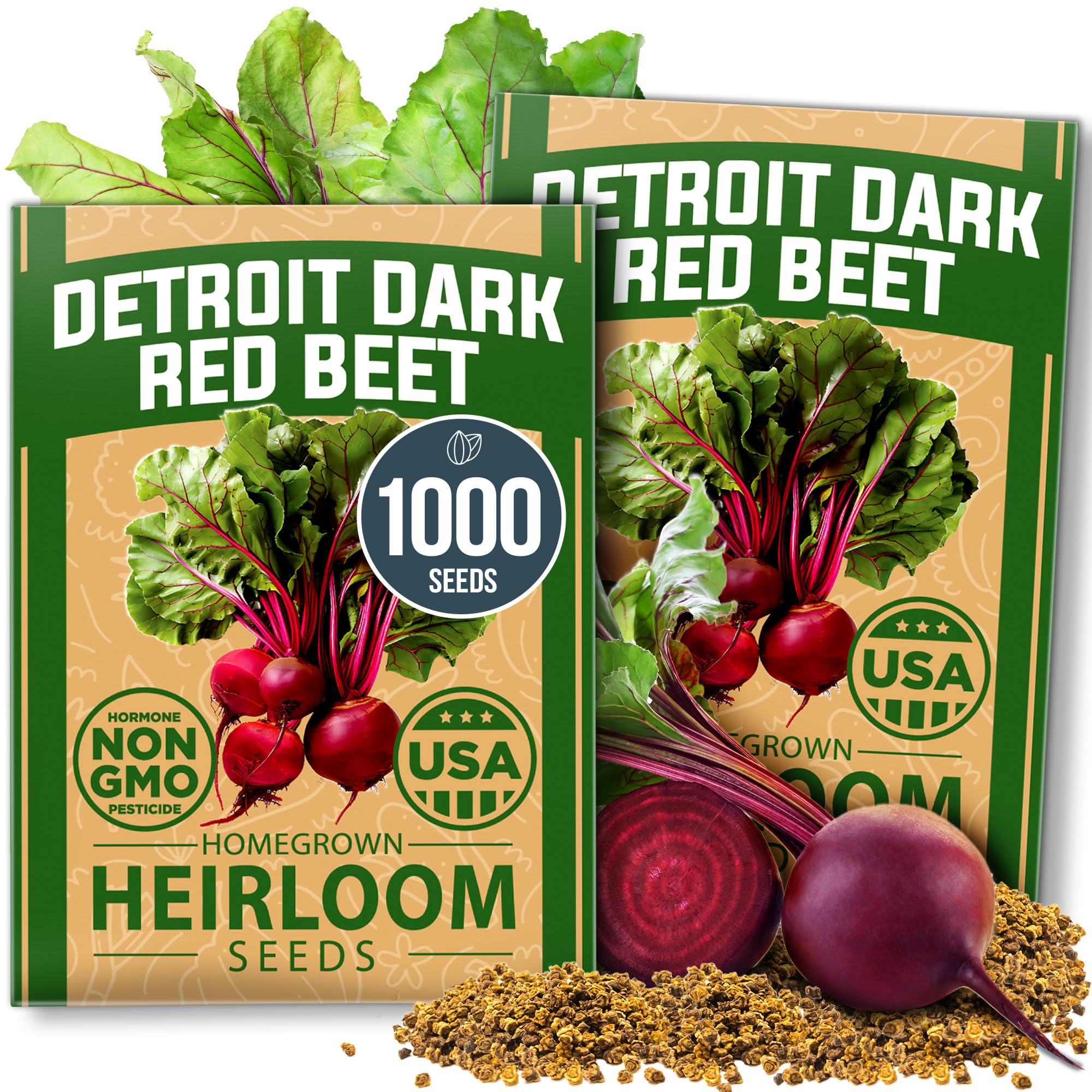HOME GROWN Detroit Dark Red Beet Seeds 2 vulgaris) 1000+𝗡𝗢𝗡-𝗚𝗠𝗢 𝗨𝗦𝗔 ...