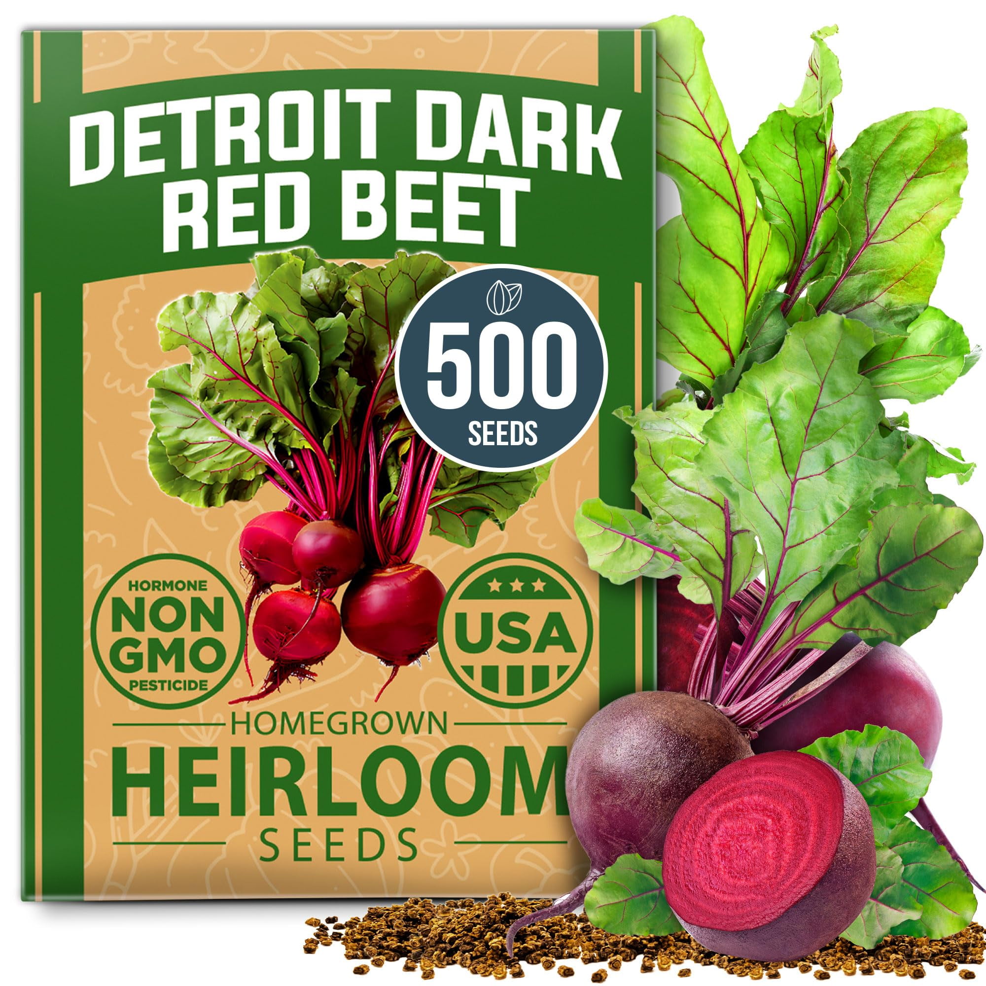 HOME GROWN Detroit Dark Red Beet Seeds MHD1Pack - 500 Heirloom 𝗡𝗢𝗡-𝗚𝗠𝗢 ...