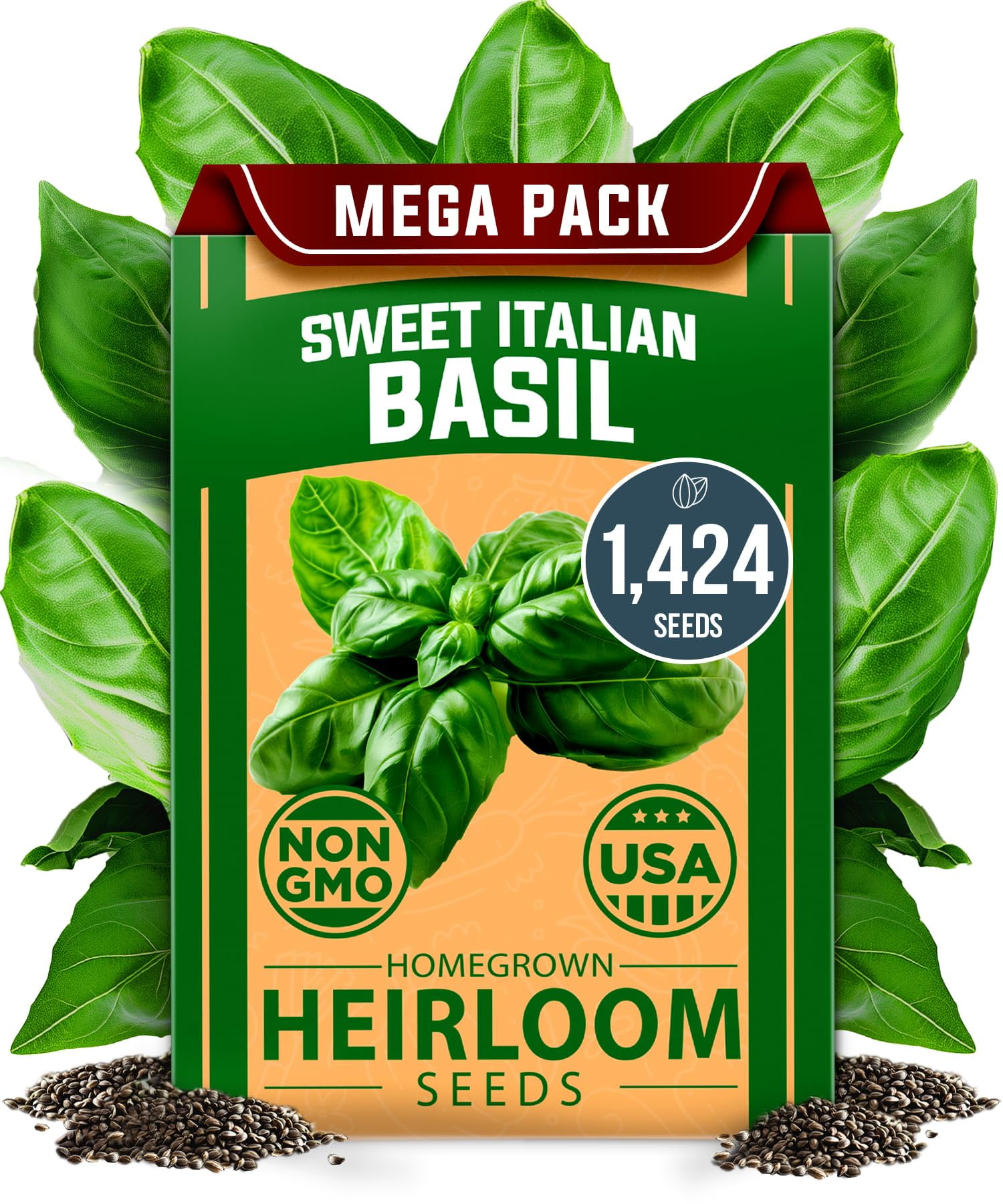 HOME GROWN Italian Basil Seeds (Bulk Pack) MHD11424 Leaf Basil Seeds ...