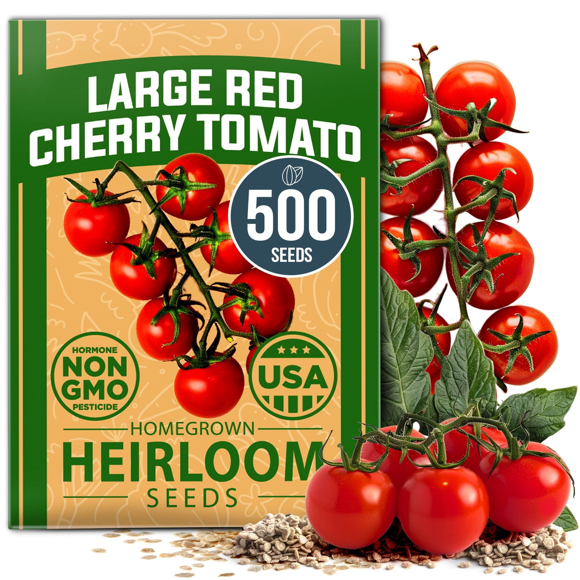 HOME GROWN Large TWE5 Red Cherry Tomato Seeds Pack- Germination ...