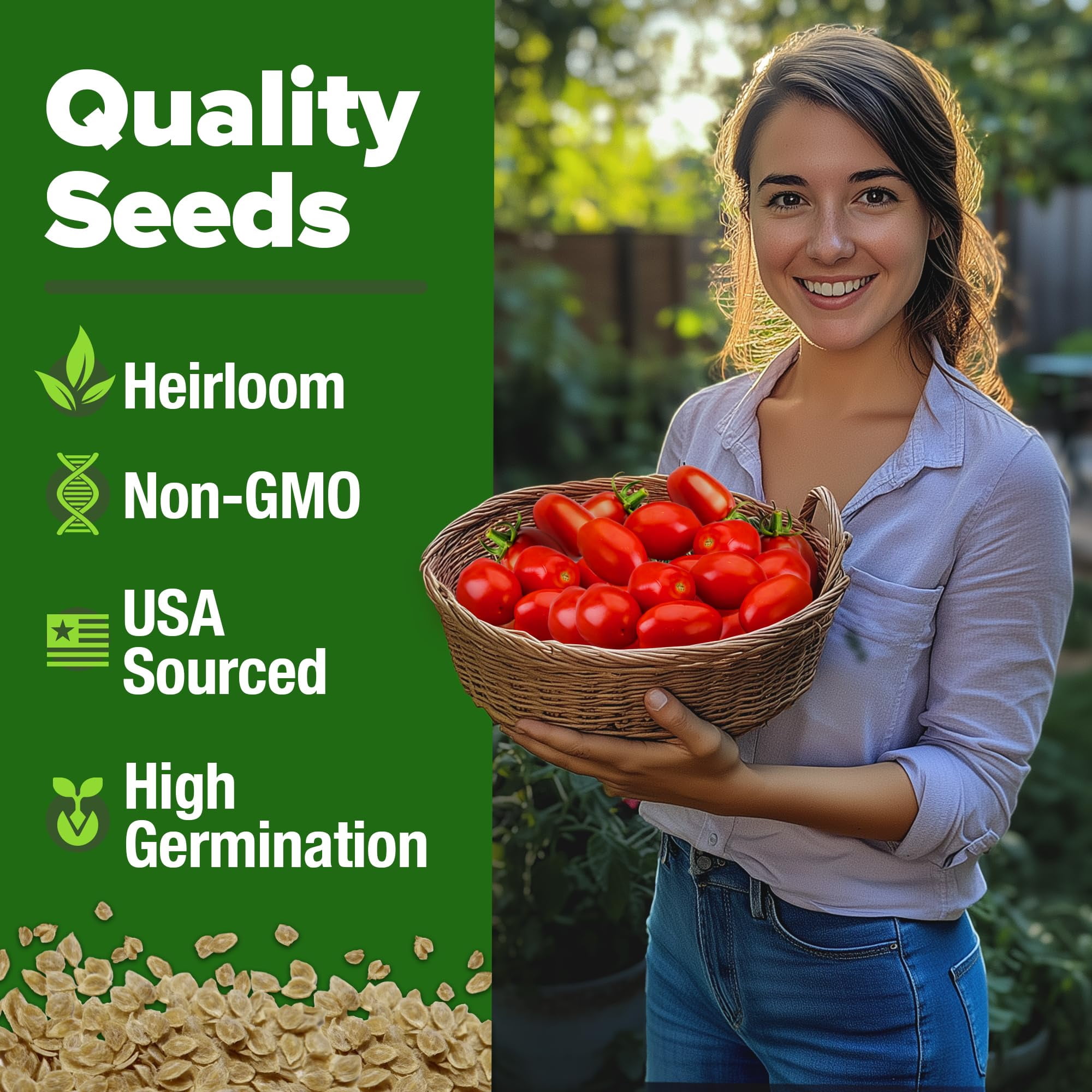 HOME GROWN San Marzano Tomato Seeds - H2FSD132 Heirloom Tomato Seeds - Non-GMO, High Germination ...