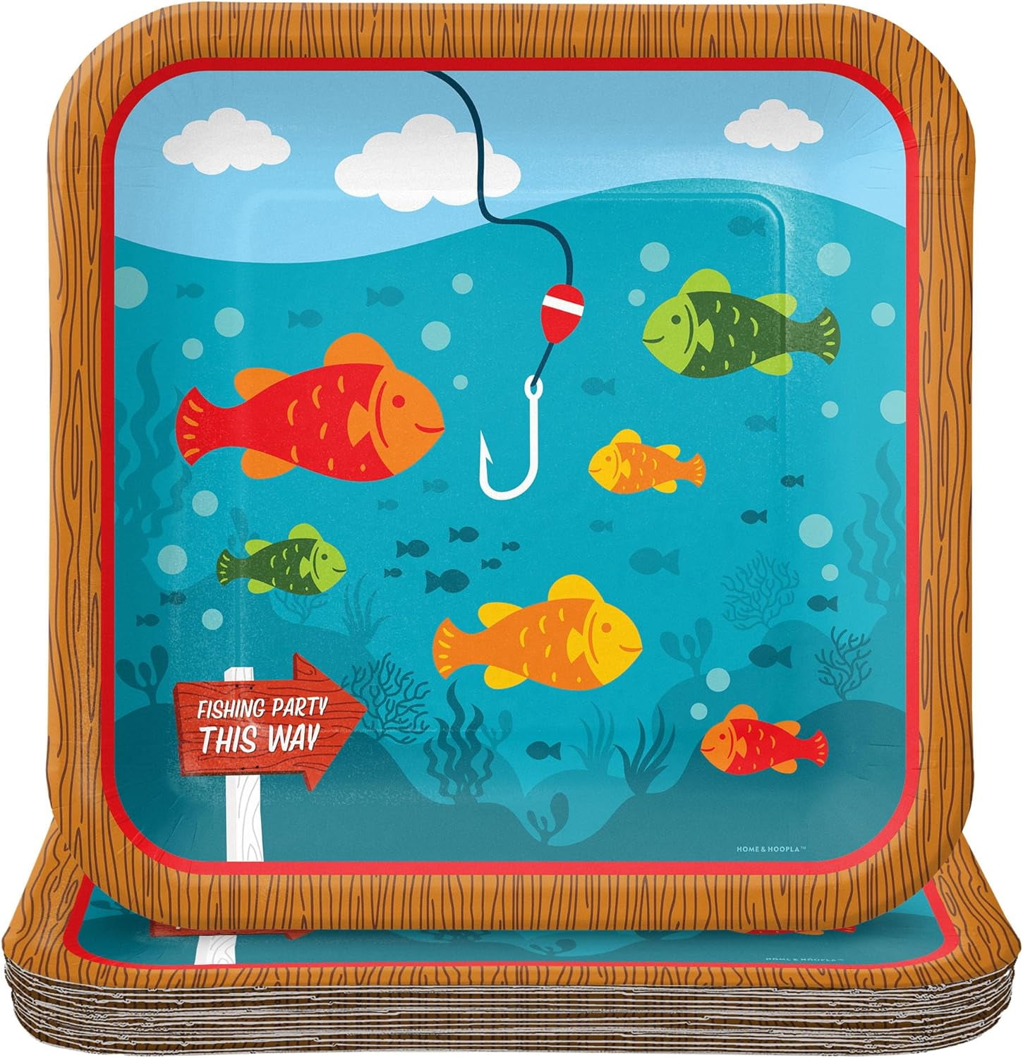 HOME & HOOPLA Camping and Fishing Party Supplies - Fisherman Square ...
